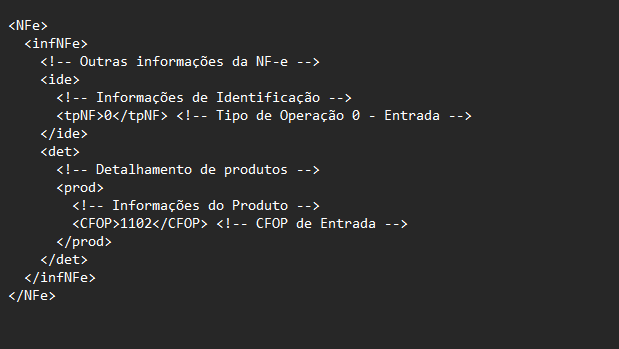 519 - Rejeição: CFOP de saída para NF-e de entrada.